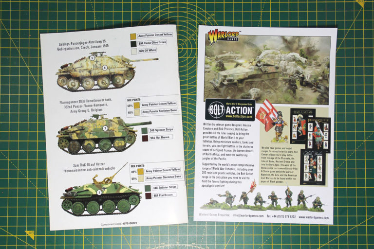 Bolt Action Jagdpanzer 38(t), Flammpanzer 38(t) and 2cm Flak auf Hetzer ...