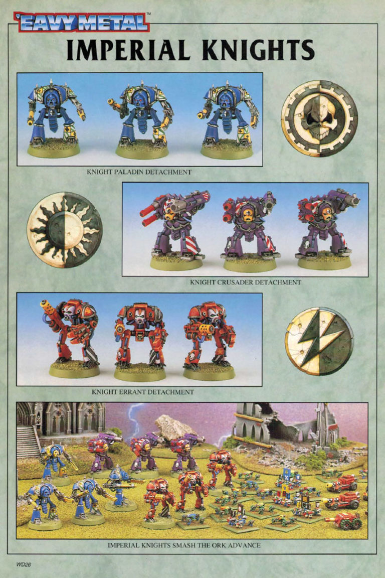 Adeptus Titanicus – Questoris Knights with Thunderstrike Gauntlets and ...