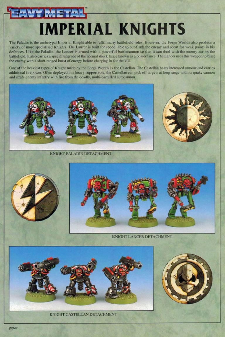 Adeptus Titanicus – Questoris Knights with Thunderstrike Gauntlets and ...