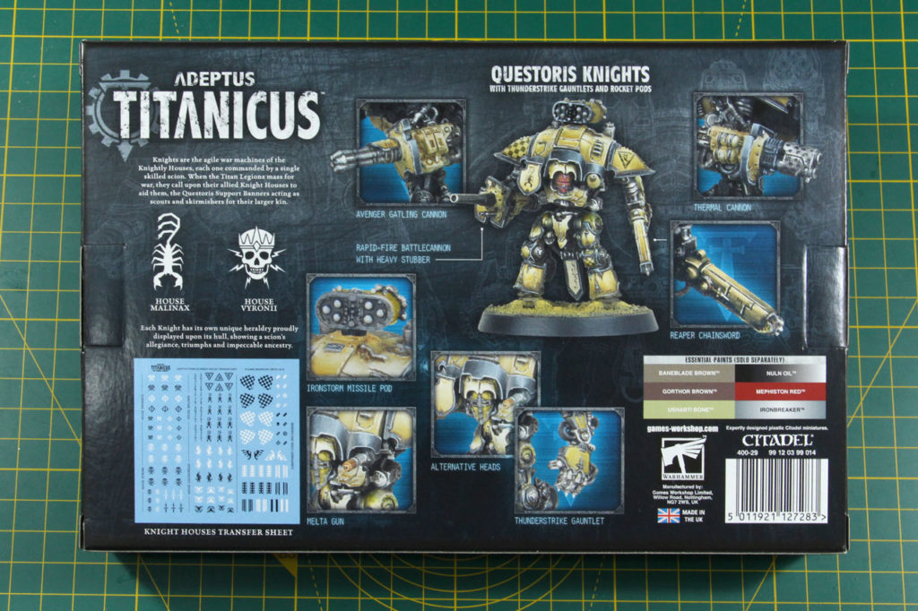 Adeptus Titanicus – Questoris Knights with Thunderstrike Gauntlets and ...