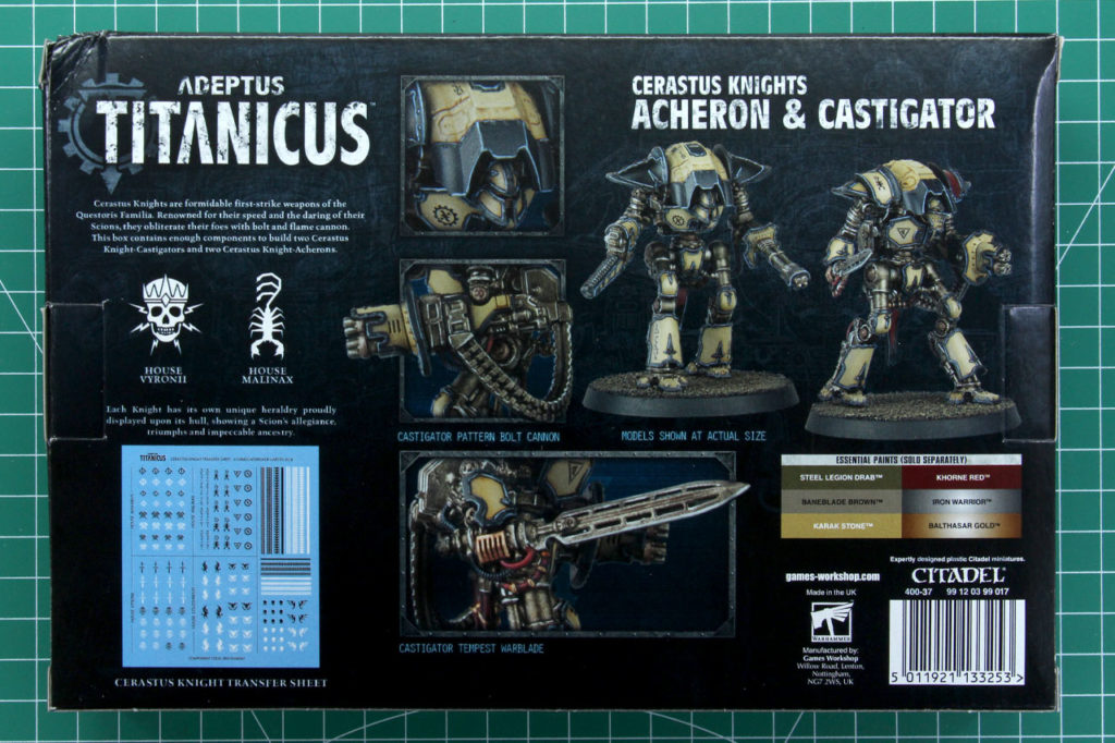 Adeptus Titanicus – Cerastus Knights Acheron and Castigator ...
